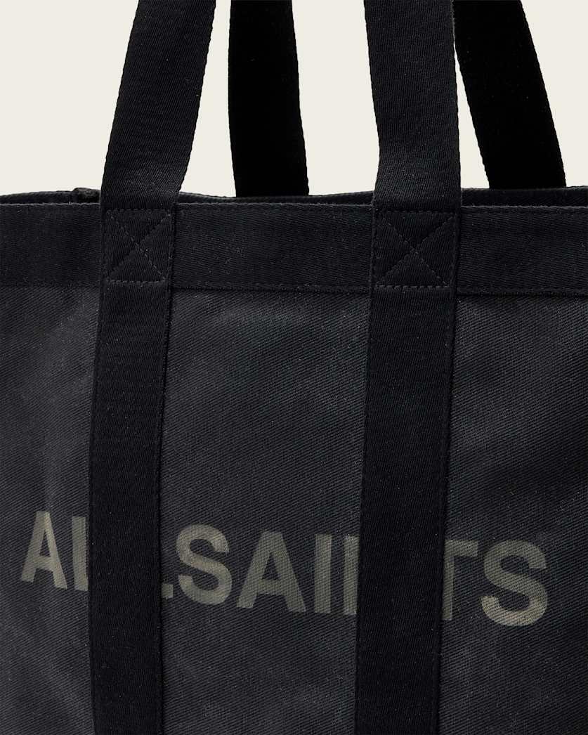 Layo Spacious Canvas Tote Bag Washed Black | ALLSAINTS US